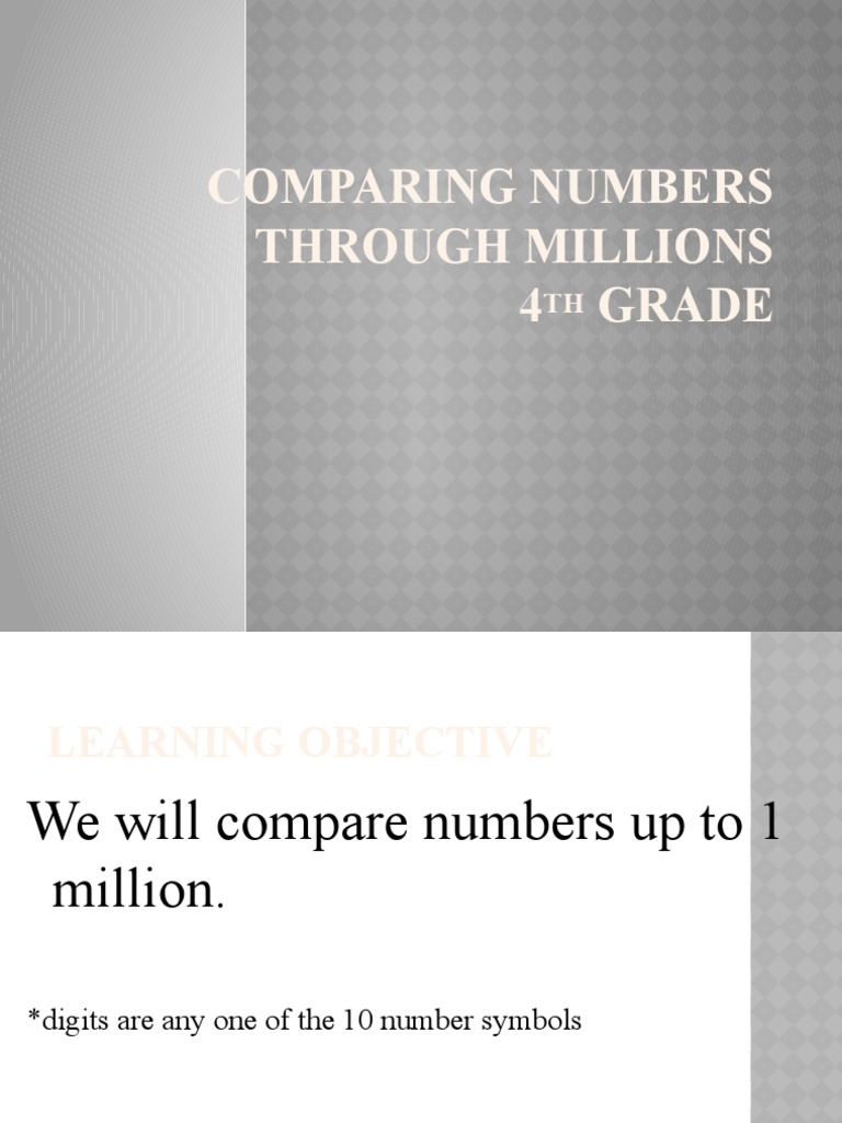 Comparing Numbers Through Millions 4 Grade | PDF | Communication ...