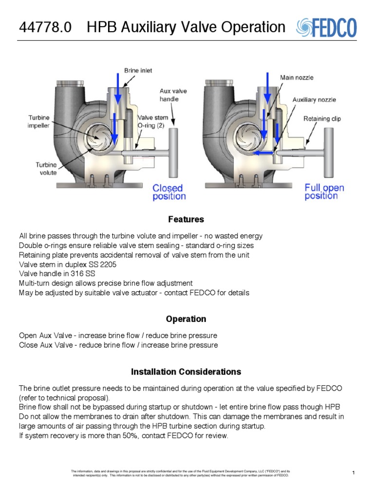 44778.0 HPB Auxiliary Valve Operation: Features | PDF | Valve | Pump