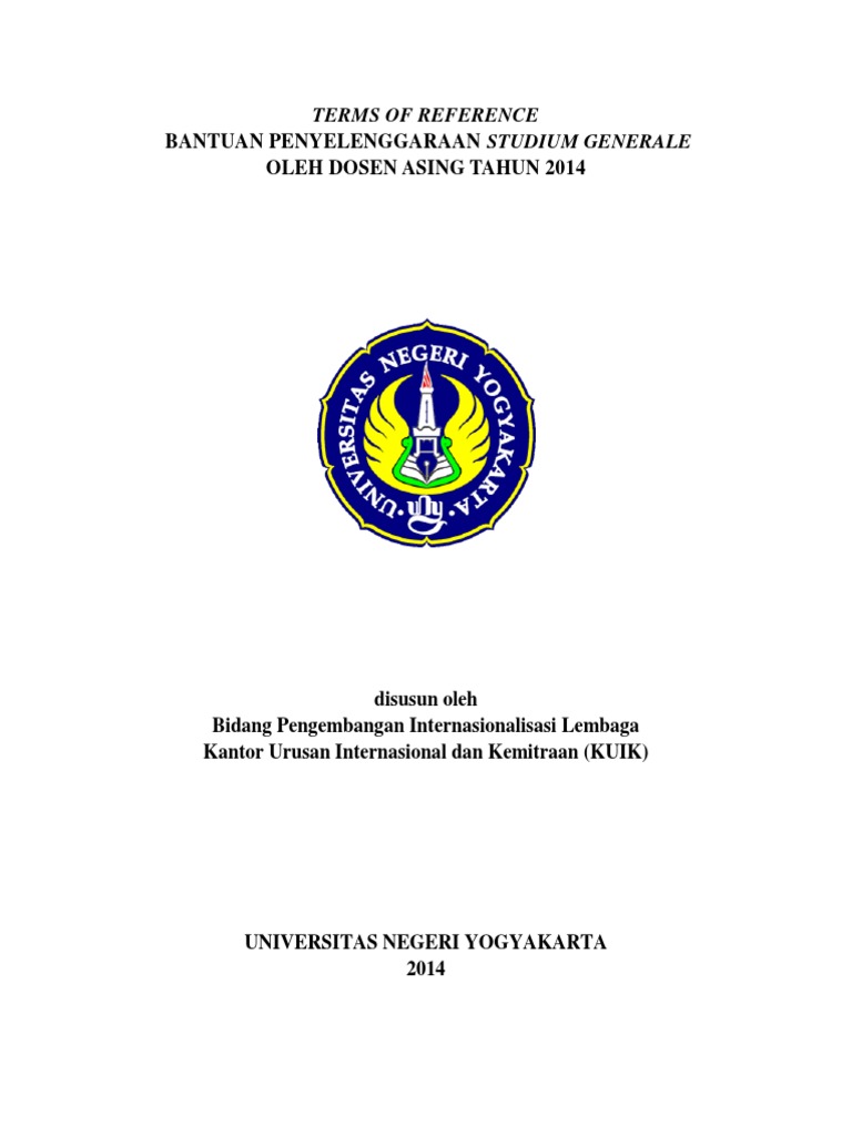 Bantuan Studium Generale UNY | PDF