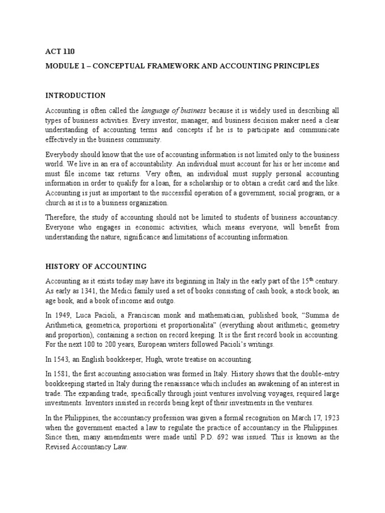 Act 110 Module 1 | PDF | International Financial Reporting Standards ...