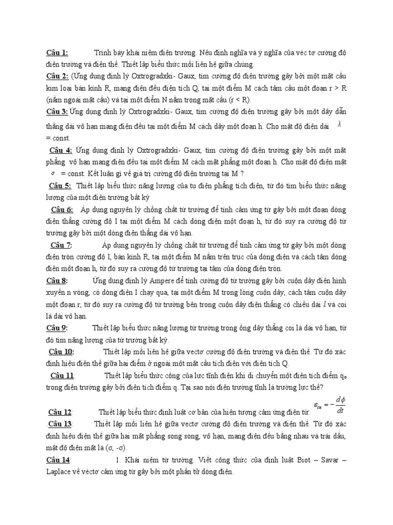 De Cuong Ly Thuyet | PDF