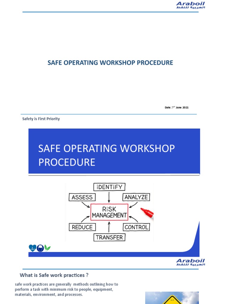 Safe Operating Workshop Proceedure | PDF | Personal Protective ...