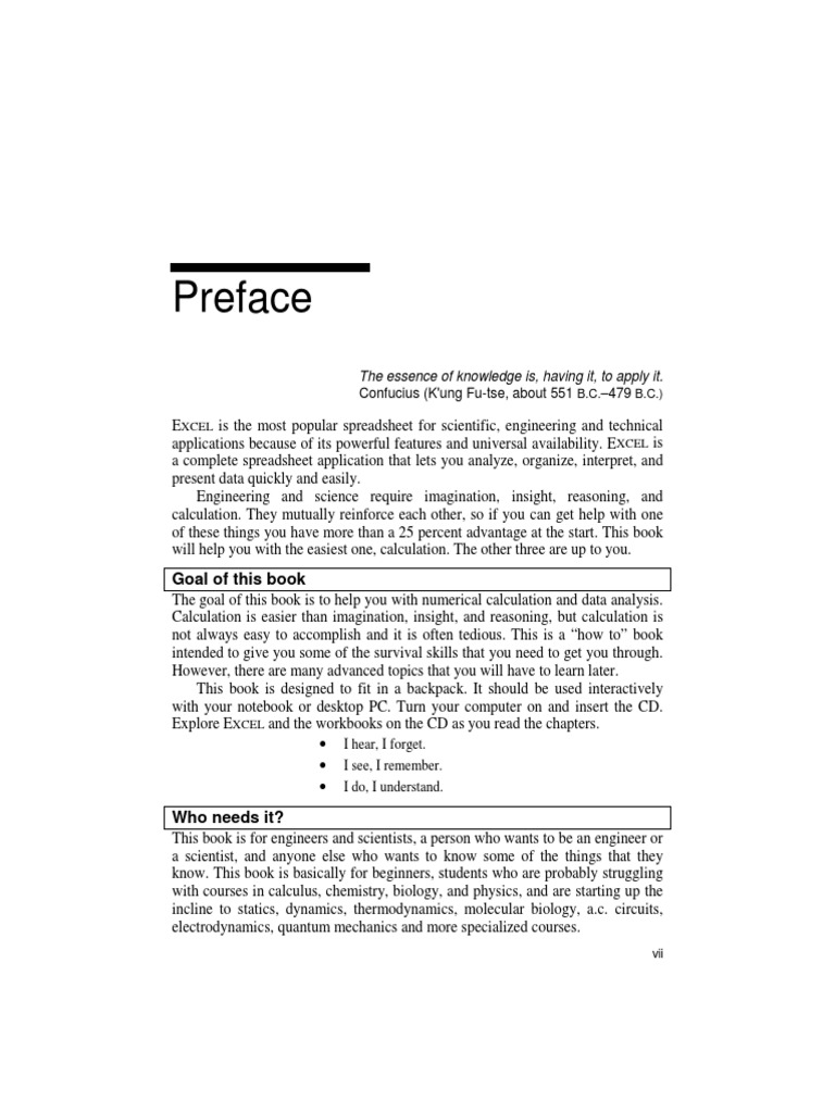 Excel Preface | PDF | Microsoft Excel | Spreadsheet