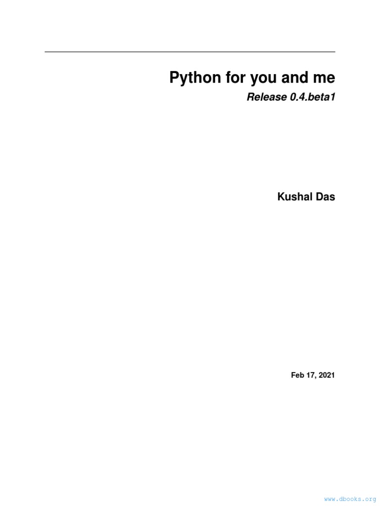Python For You And Me Pdf Python Programming Language Source Code
