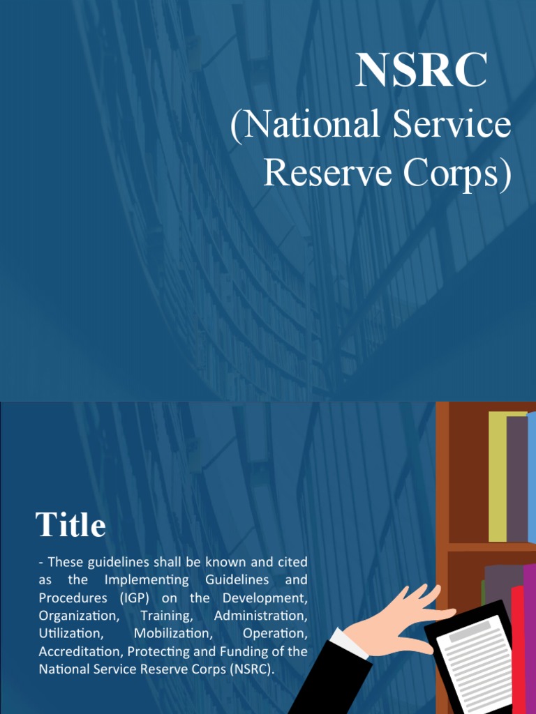 National Service Reserve Corps | PDF | Government