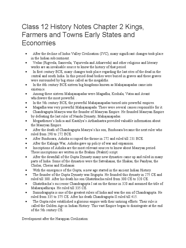 Class 12 History Notes Chapter 2 | PDF | Ashoka | Ancient India