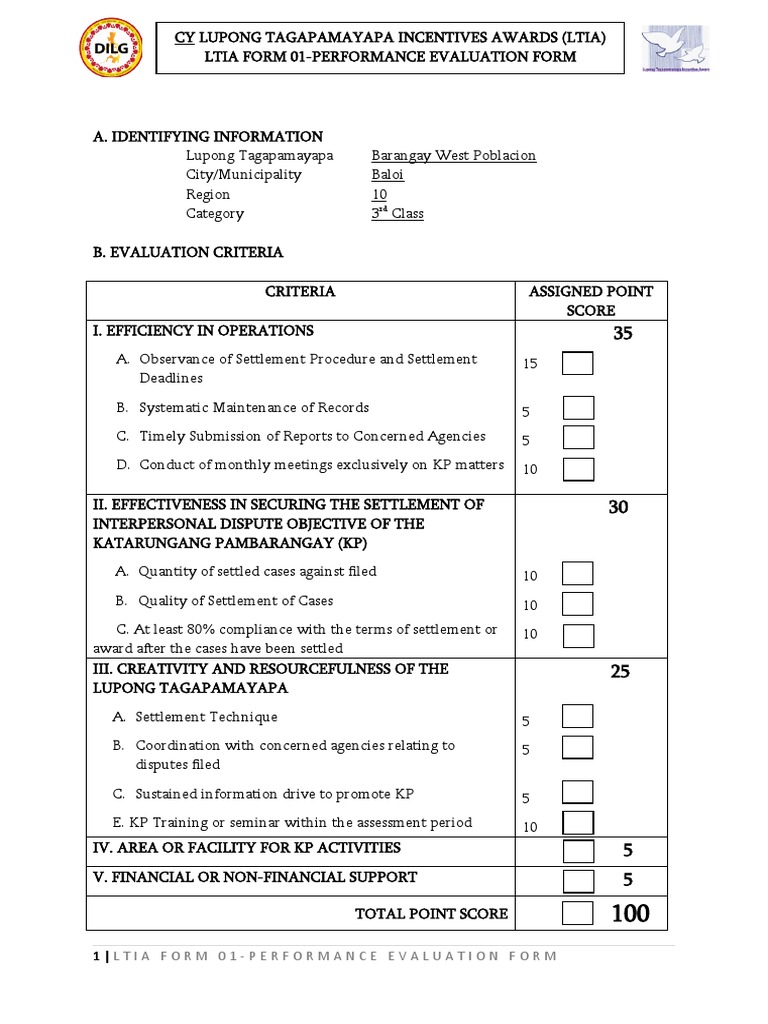 LTIA Enhanced FORMS 1-7 - West Pob | PDF | Performance Appraisal | Arbitration