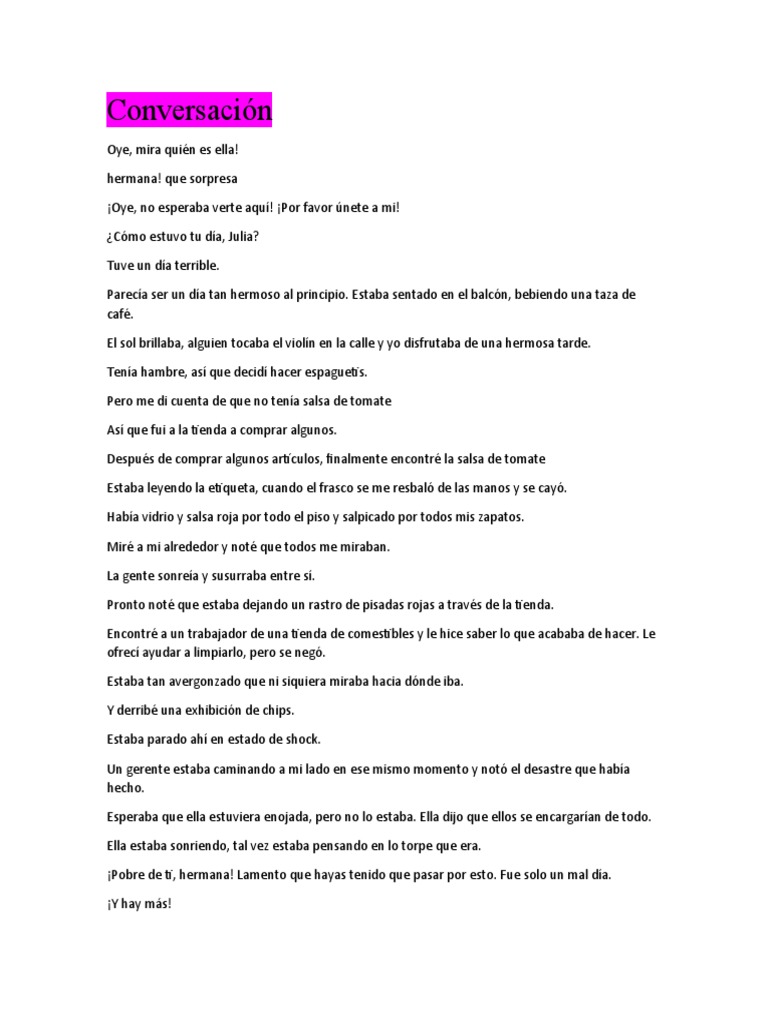 Conversación | PDF | Cocina, comidas y vino