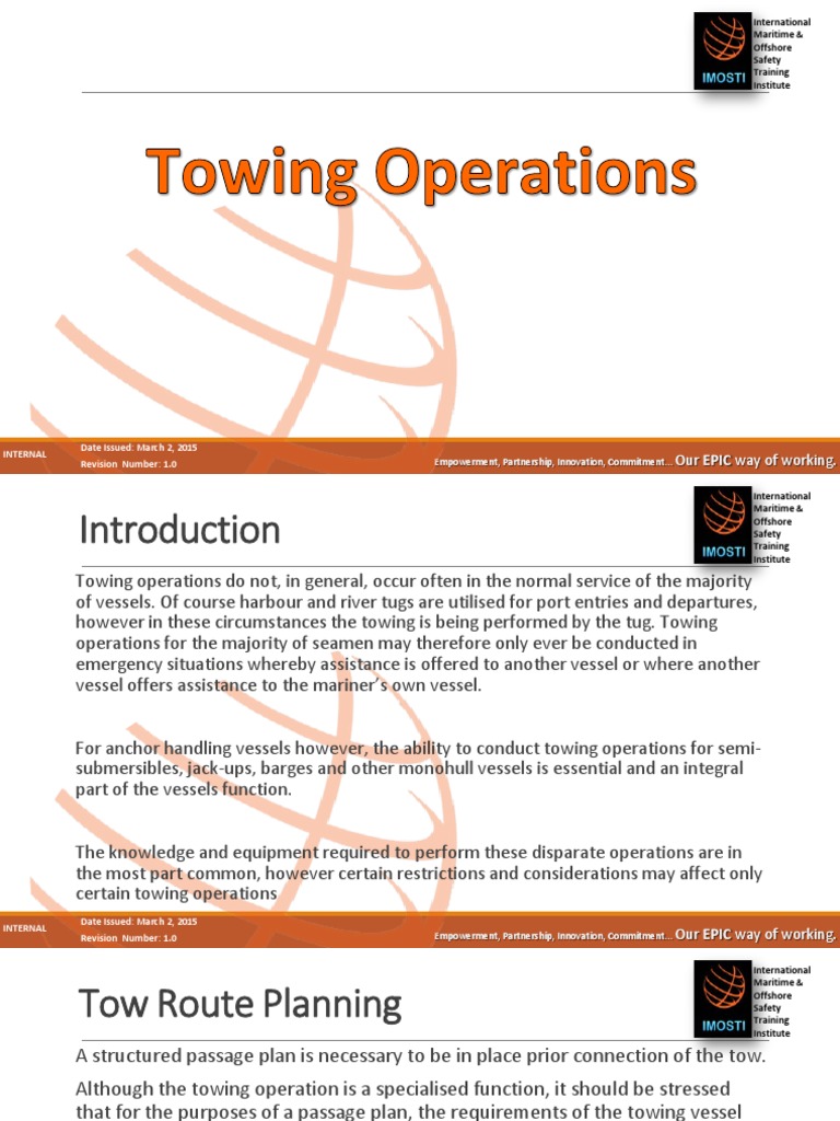 Towing Operation Courses | PDF | Anchor | Sea