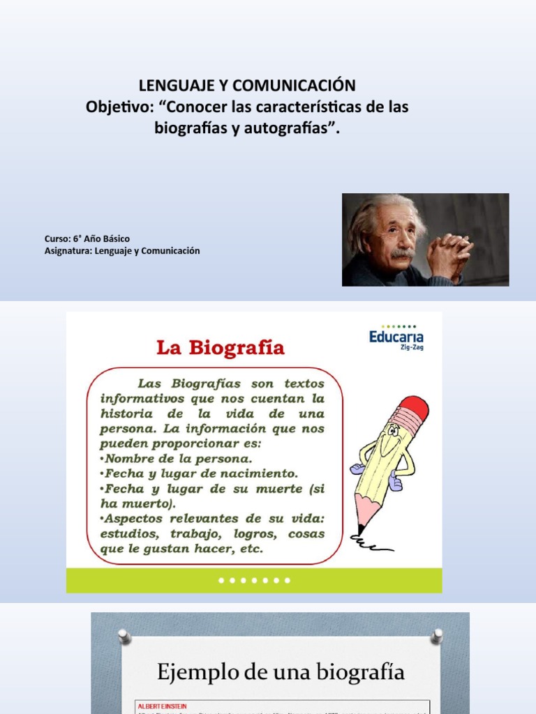 Características de Biografías y Autografías | PDF