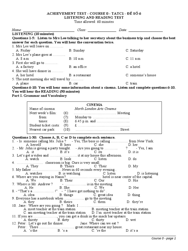 Name: - Class: - Date | PDF | Cats