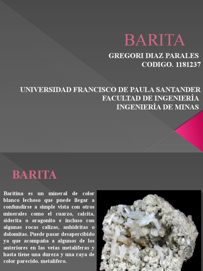 BARITA | PDF | Minerales | Minería