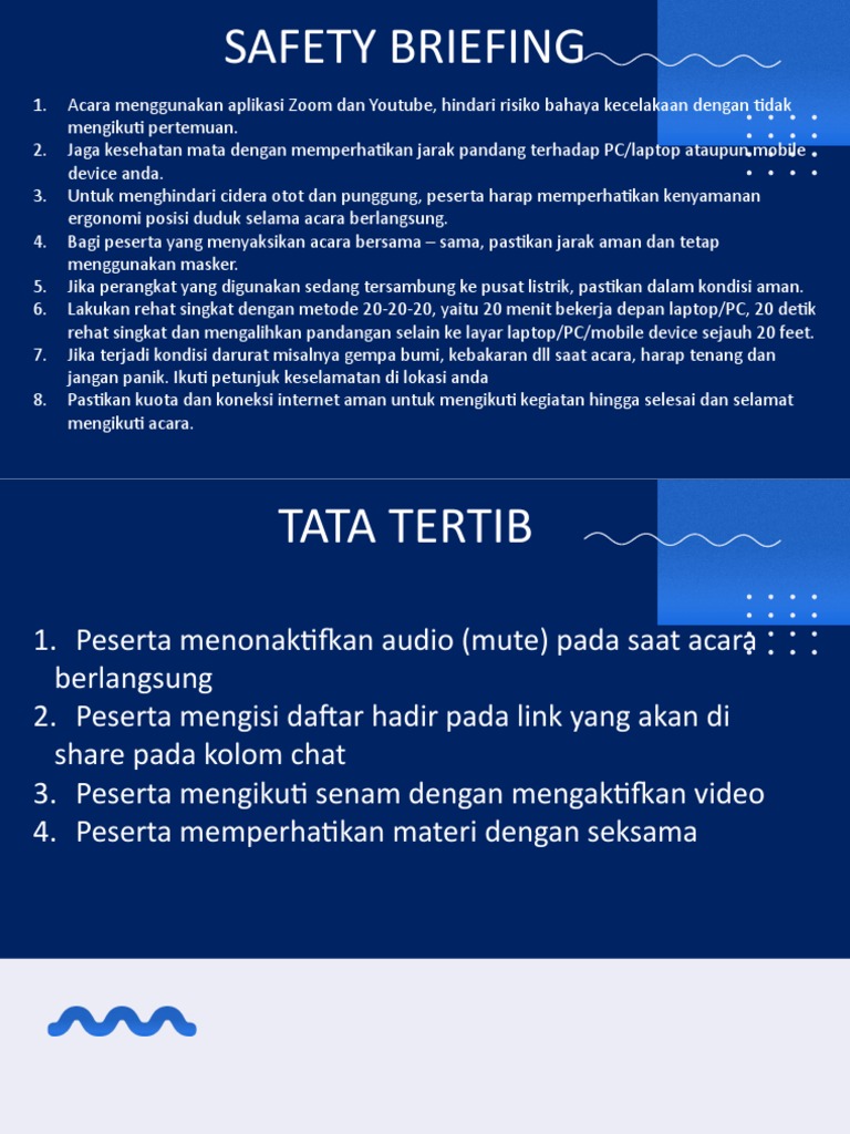 Panduan Safety Briefing Online | PDF | Game & Aktivitas | Komputer