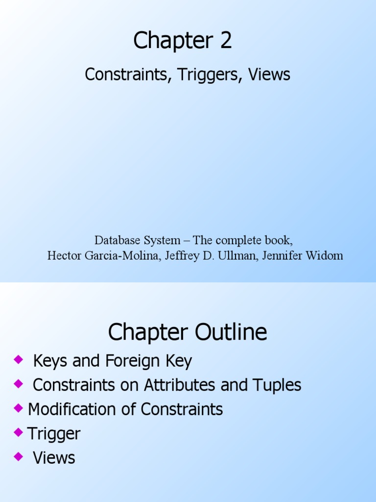 Ch02 Constraints Triggers View | Download Free PDF | Relational Database | Sql