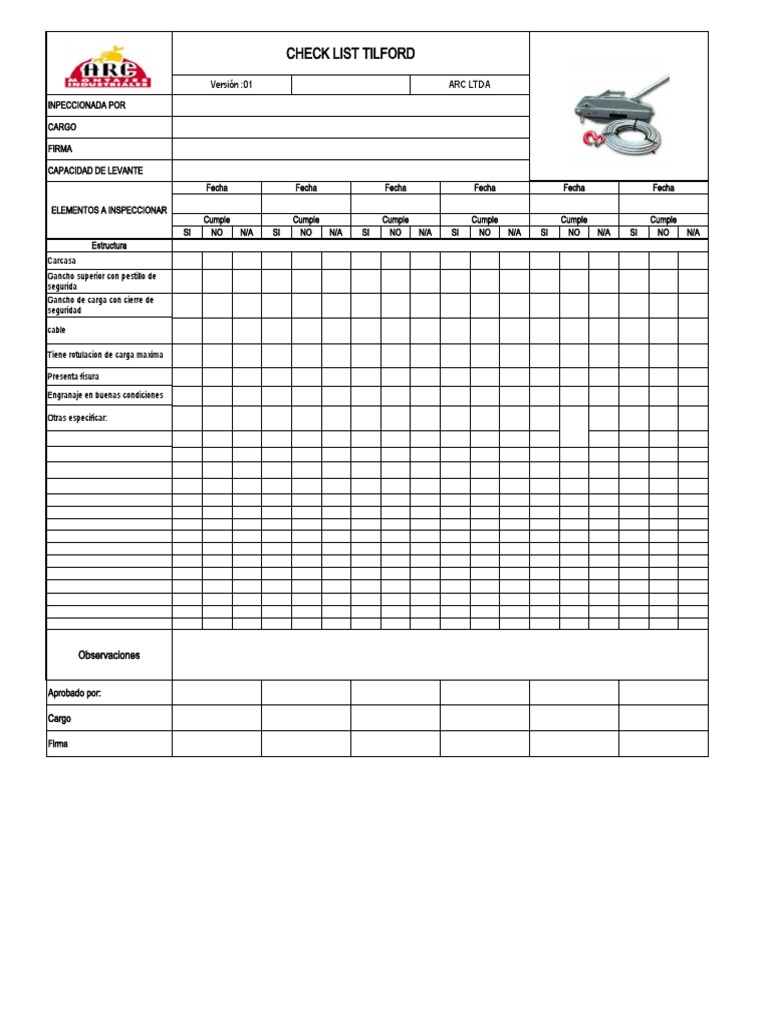 Check List Tilford | PDF