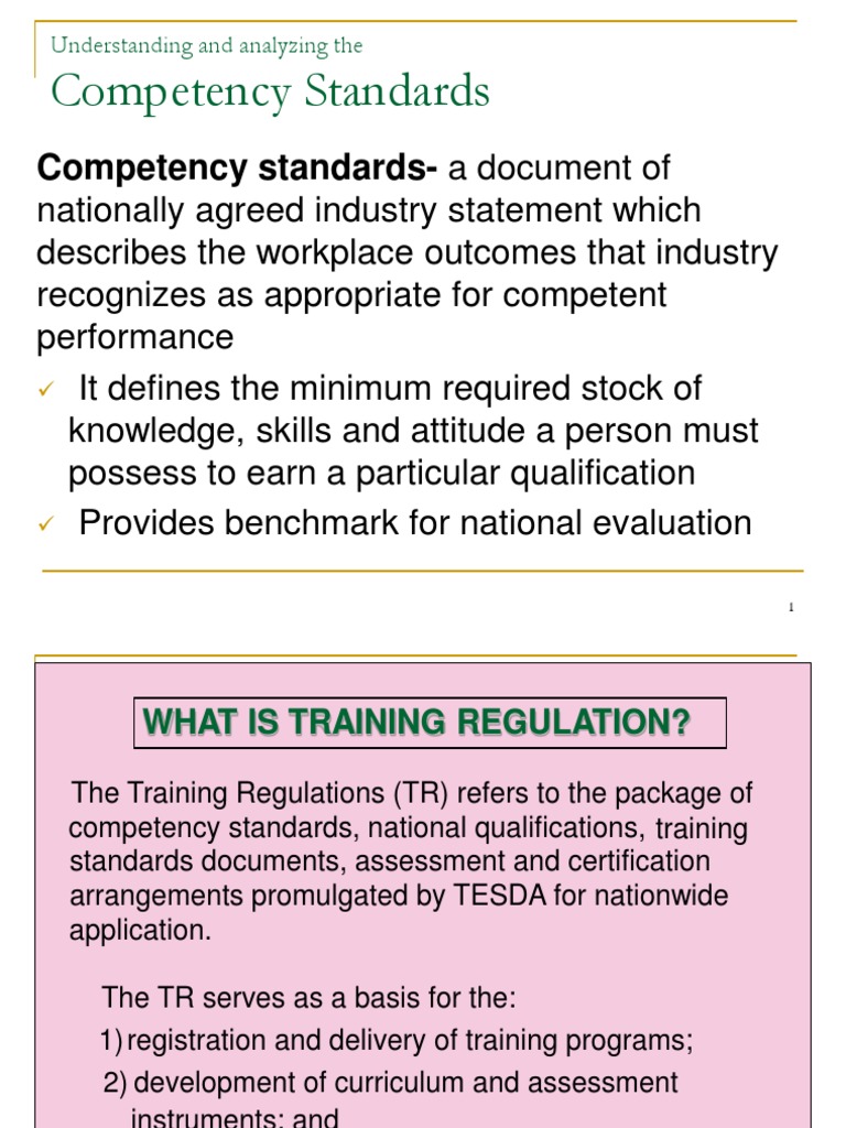 Competency-standards-Training-Regulation | Download Free PDF ...