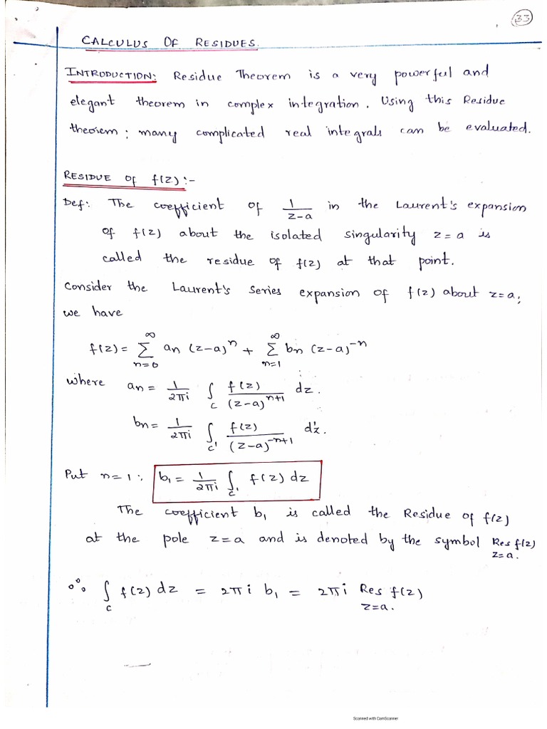 Cauchy's Residue Theorem - Problems | PDF Cauchy's Residue Theorem - Problems | PDF