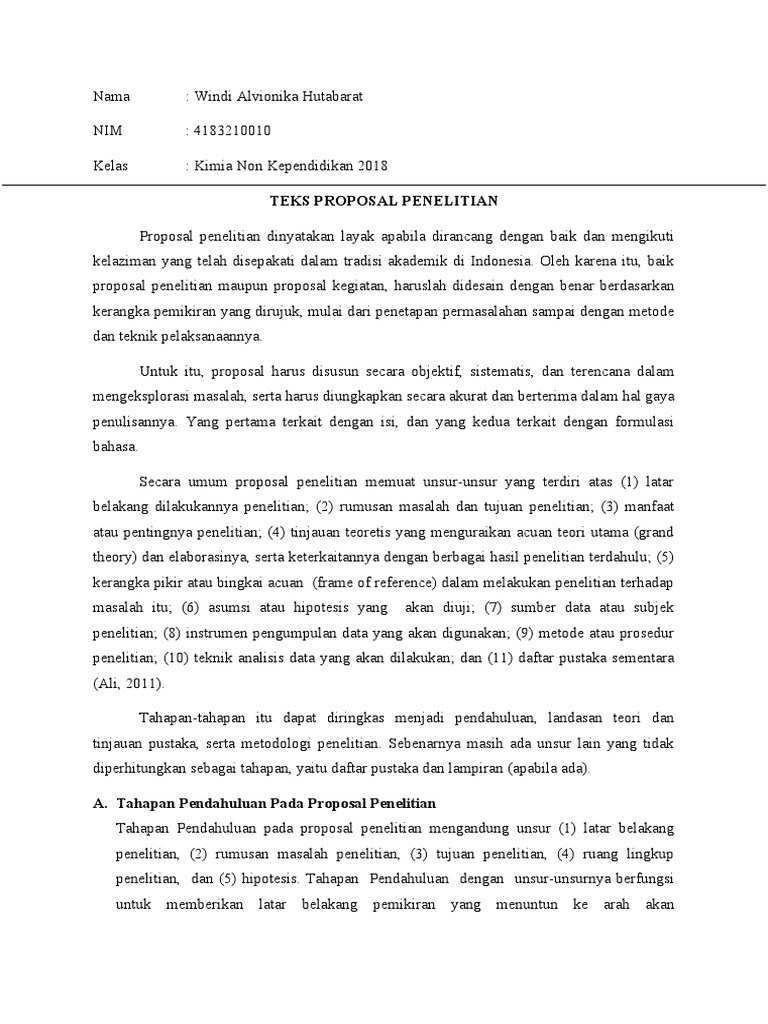 Teks Proposal Penelitian | PDF