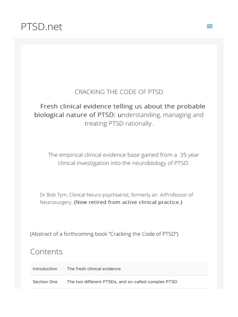 PTSD Type 1, OSCILLOPSIA, EMDR and A PTSD Type 2 | PDF | Eye Movement ...