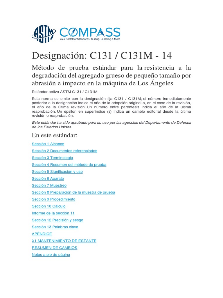 Astm C 131 | PDF | Acero | Rotación