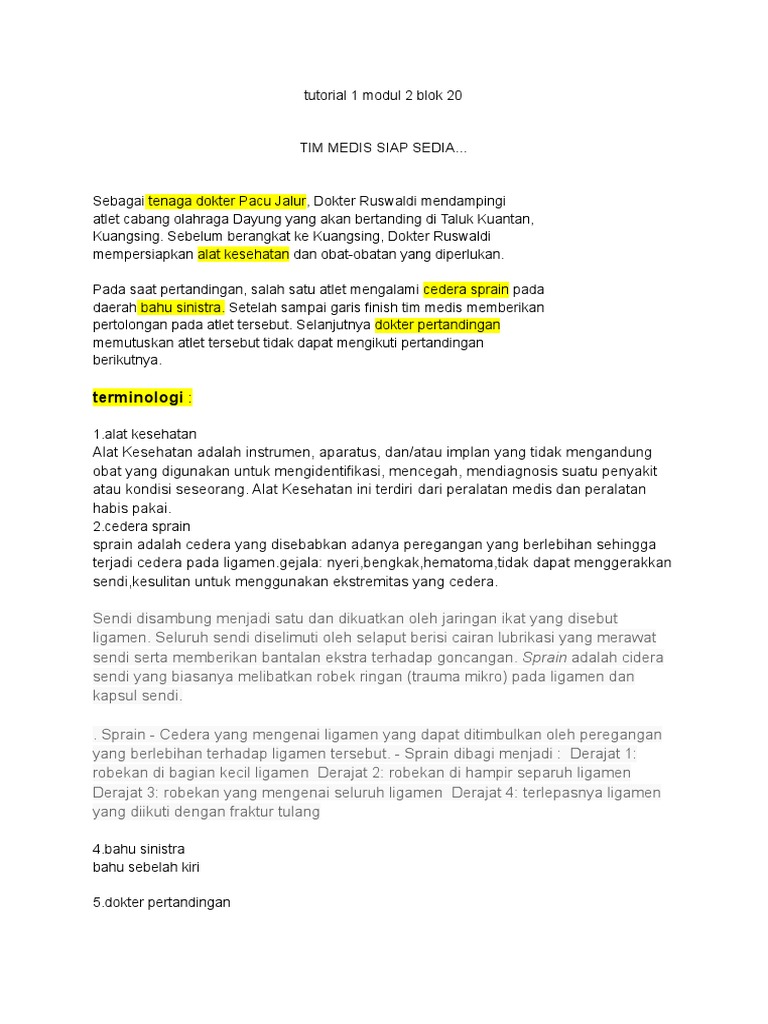 Tutorial 1 Modul 2 Blok 20 | PDF