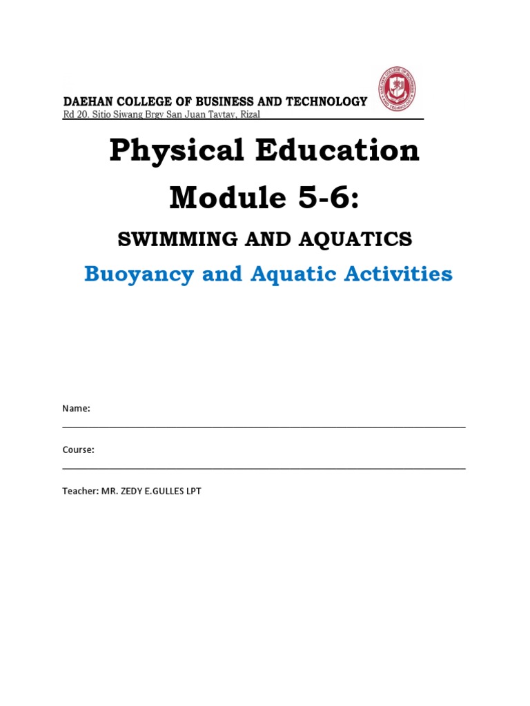 Module 5 and 6 Aquatics | PDF | Buoyancy | Scuba Diving