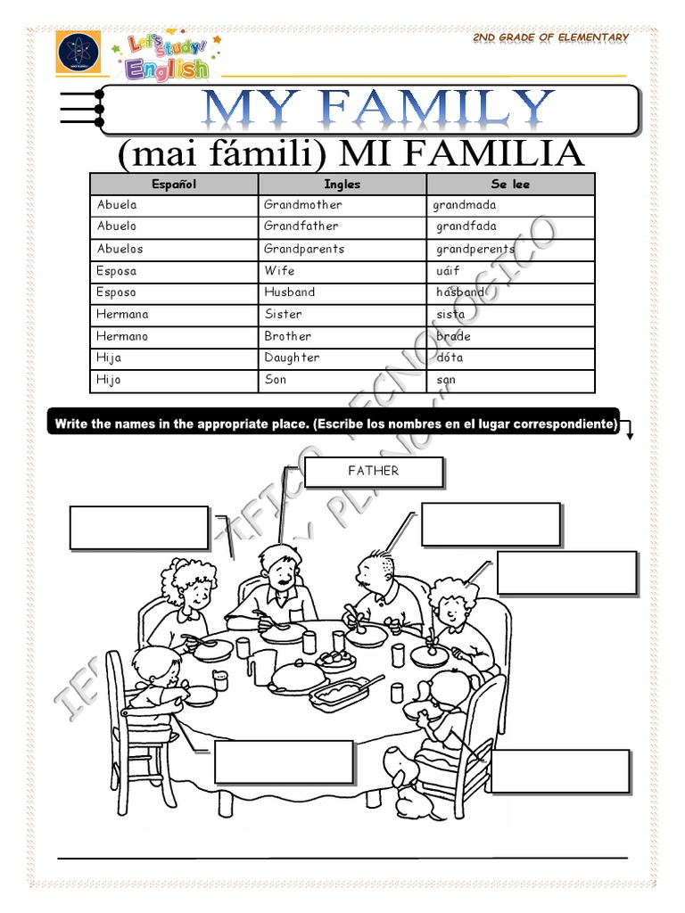 My Family - English Class 2do Prim. | PDF