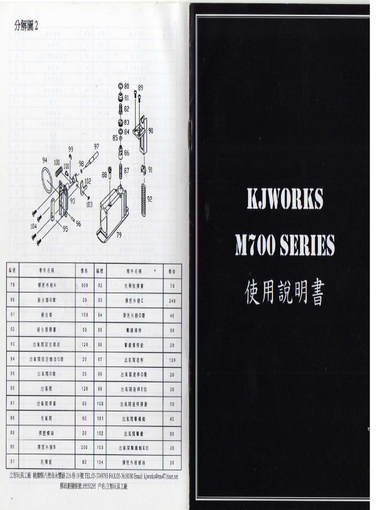 KJ Works M700 Exploded Parts Diagram | PDF