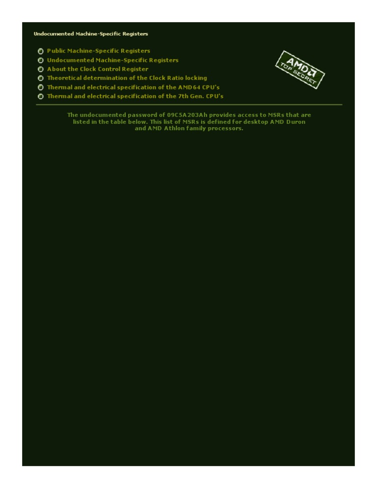AMD Debugger Undcoumented | PDF | Integrated Circuit | Computer Engineering