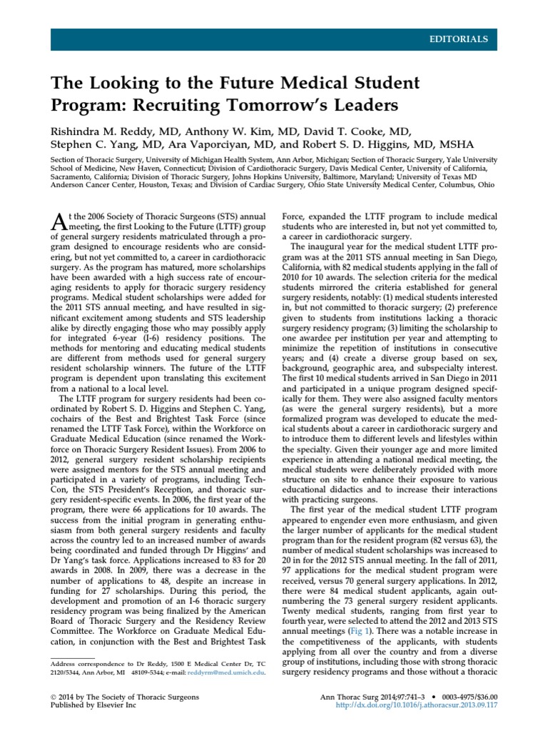 MD Student | PDF | Cardiothoracic Surgery | Residency (Medicine)