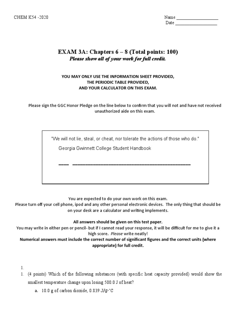Answer To Exam 3A-2020 | Download Free PDF | Electron Configuration ...