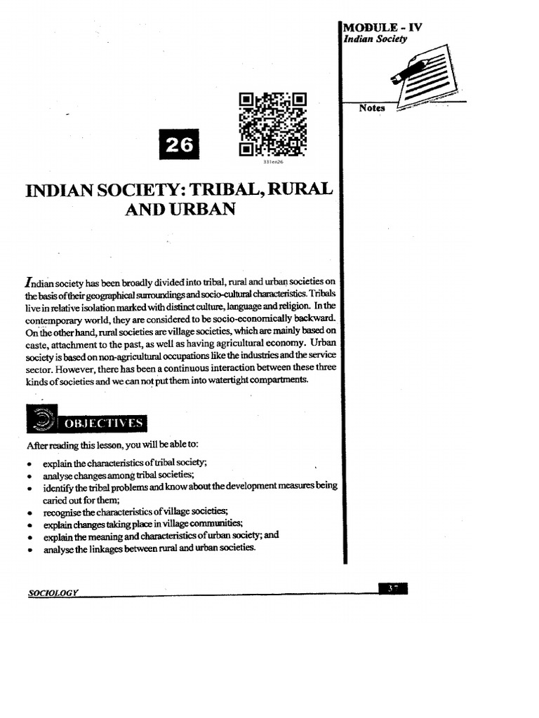 Indian Society Tribal Rural and Urban | PDF