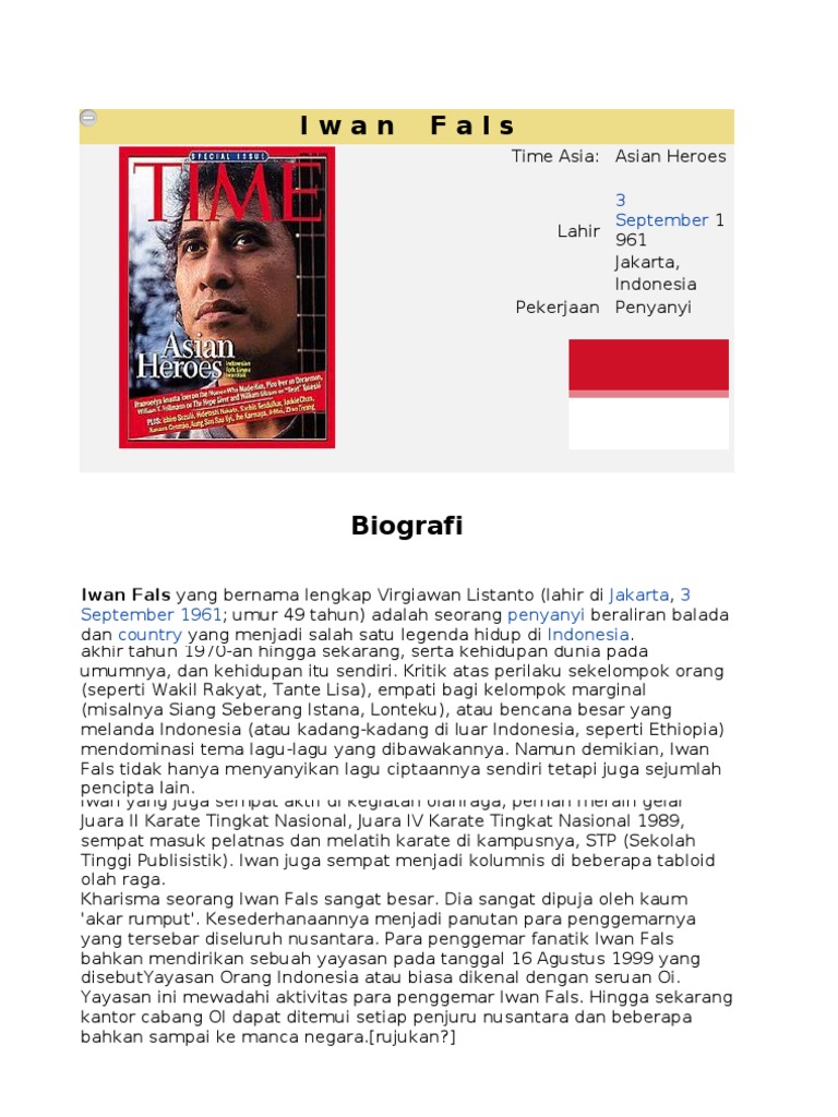 IWAN FALS - Biografi | PDF | Seni