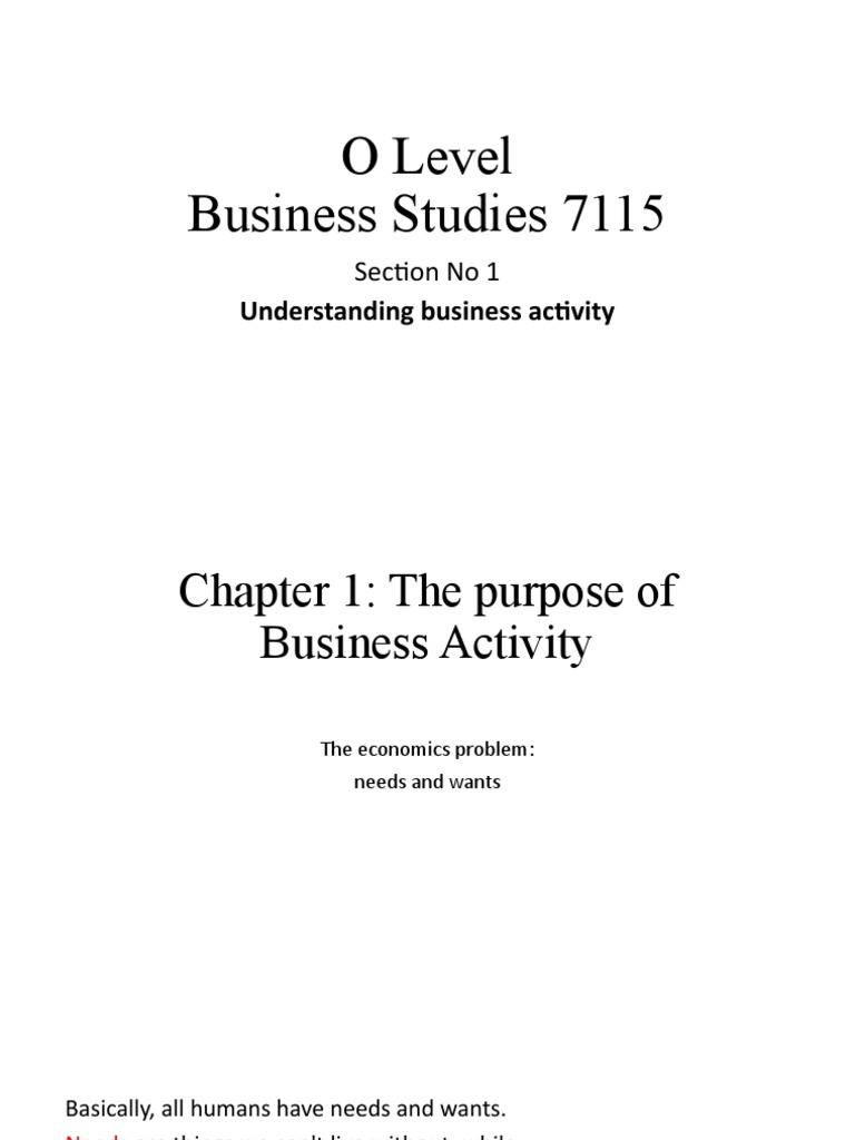O Level Business Studies Guide | PDF | Profit (Economics) | Economic Growth