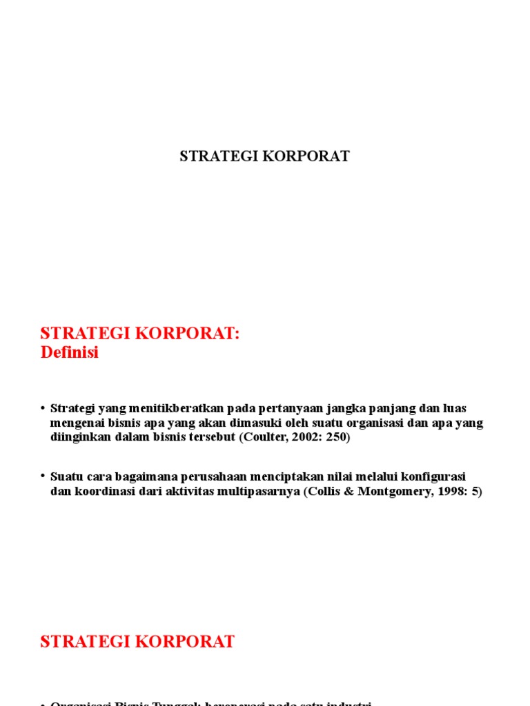 Strategi Korporasi | PDF