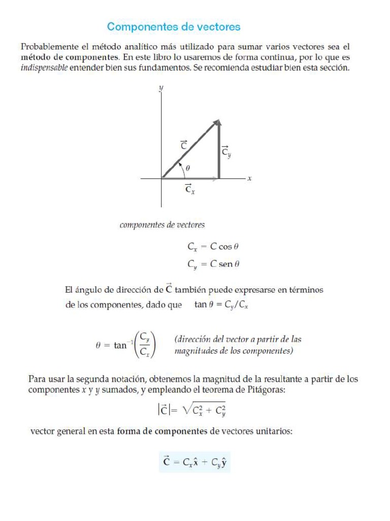 Componentes de Vectores - Teoria | PDF