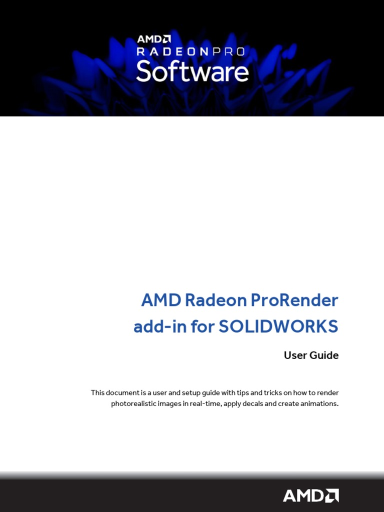 Amd Radeon Prorender Add-In For Solidworks: User Guide | PDF ...
