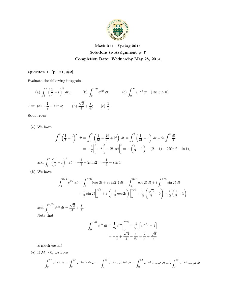 2 2 π/6 i2t ∞ − zt | PDF | Trigonometric Functions | Integral