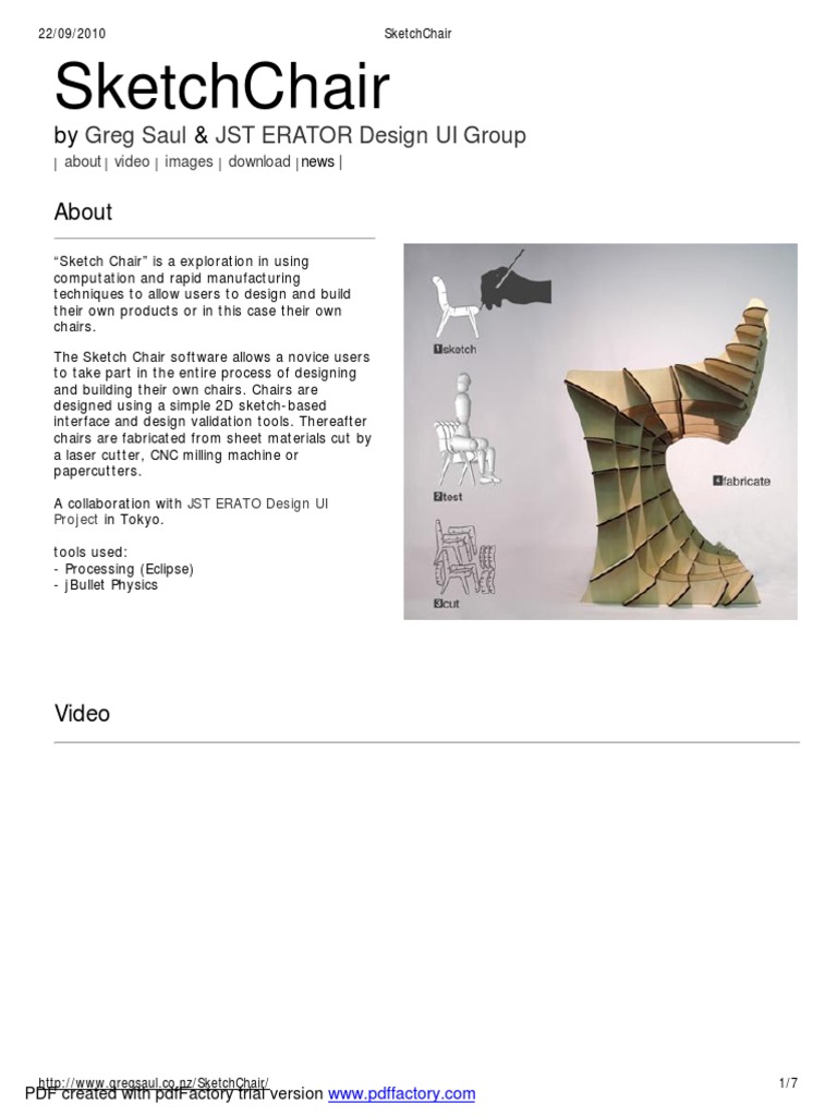 Sketchchair: Greg Saul JST Erator Design Ui Group | PDF | User ...