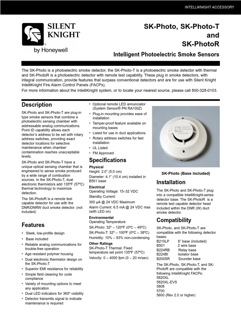 Sk-Photo, Sk-Photo-T and Sk-Photor: Intelligent Photoelectric Smoke ...
