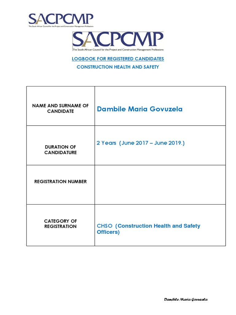Final - Sacpcmp Dambile Maria Govuzela | PDF | Occupational Safety And ...