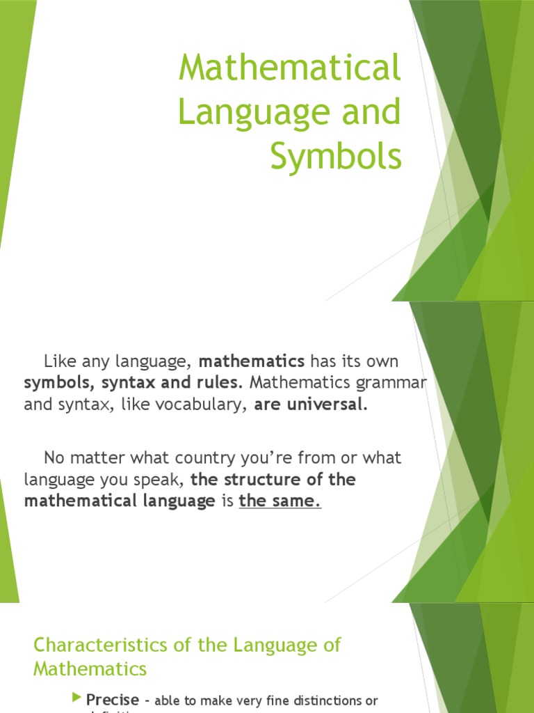 Mathematical Language and Symbols | PDF | Verb | Equations
