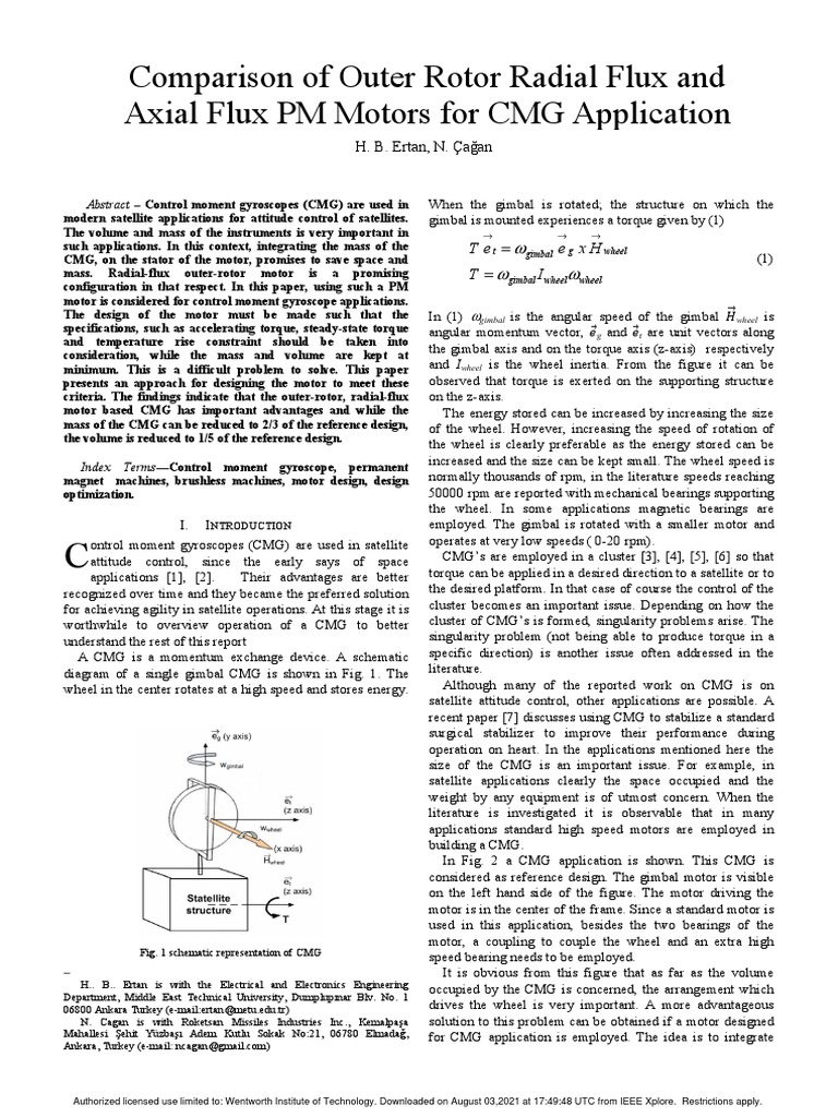 Comparison of Outer Rotor Radial Flux and Axial Flux PM Motors For CMG ...