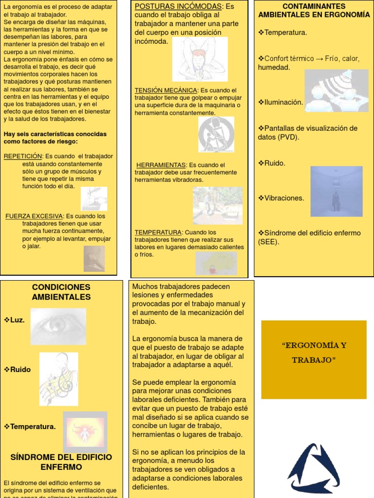 Triptico Ergonomia | PDF | Factores humanos y ergonomía