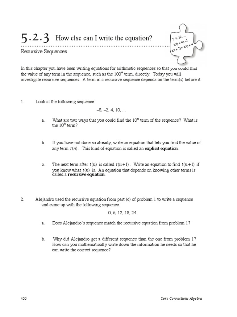 CC Algebra I - Chapter 5.2.3 | PDF | Mathematics | Sequence