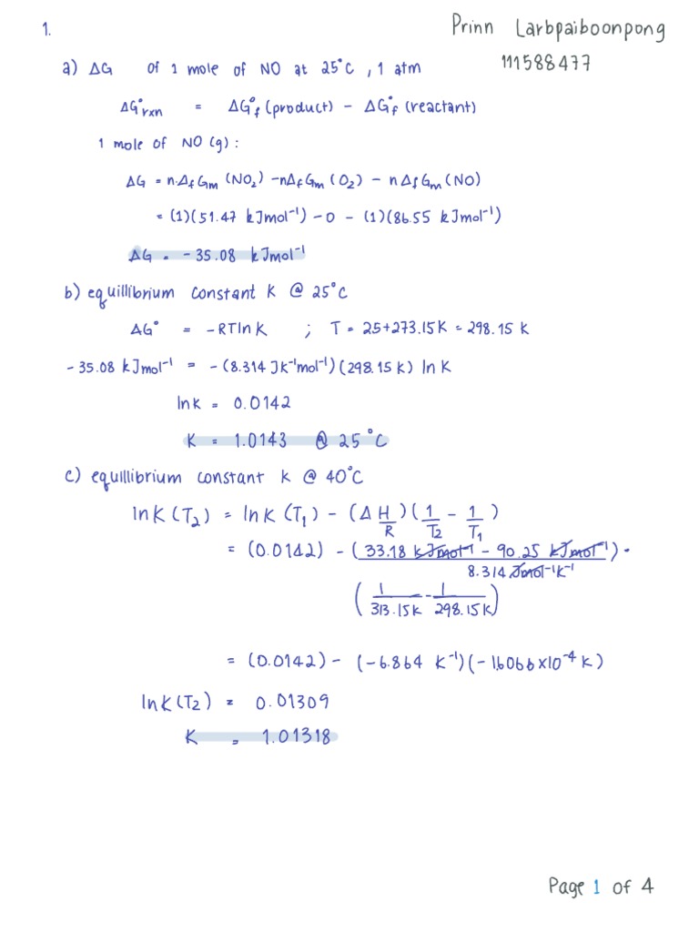 CHE 312 Homework 2 | PDF | Physics | Chemical Engineering