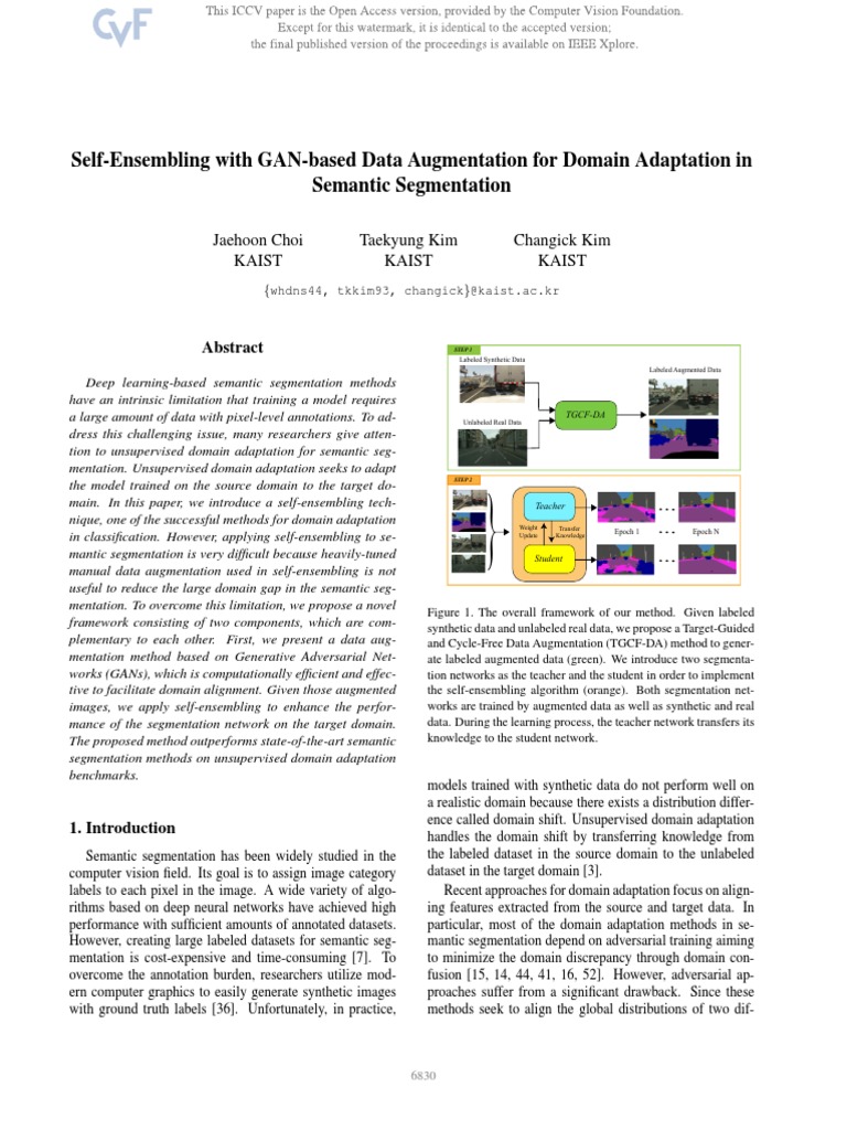 Choi Self-Ensembling With GAN-Based Data Augmentation For Domain Adaptation in Semantic ICCV ...
