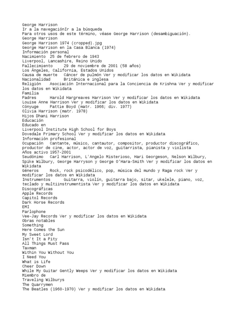 George Harrison | PDF | George Harrison | Miembros de las familias de ...