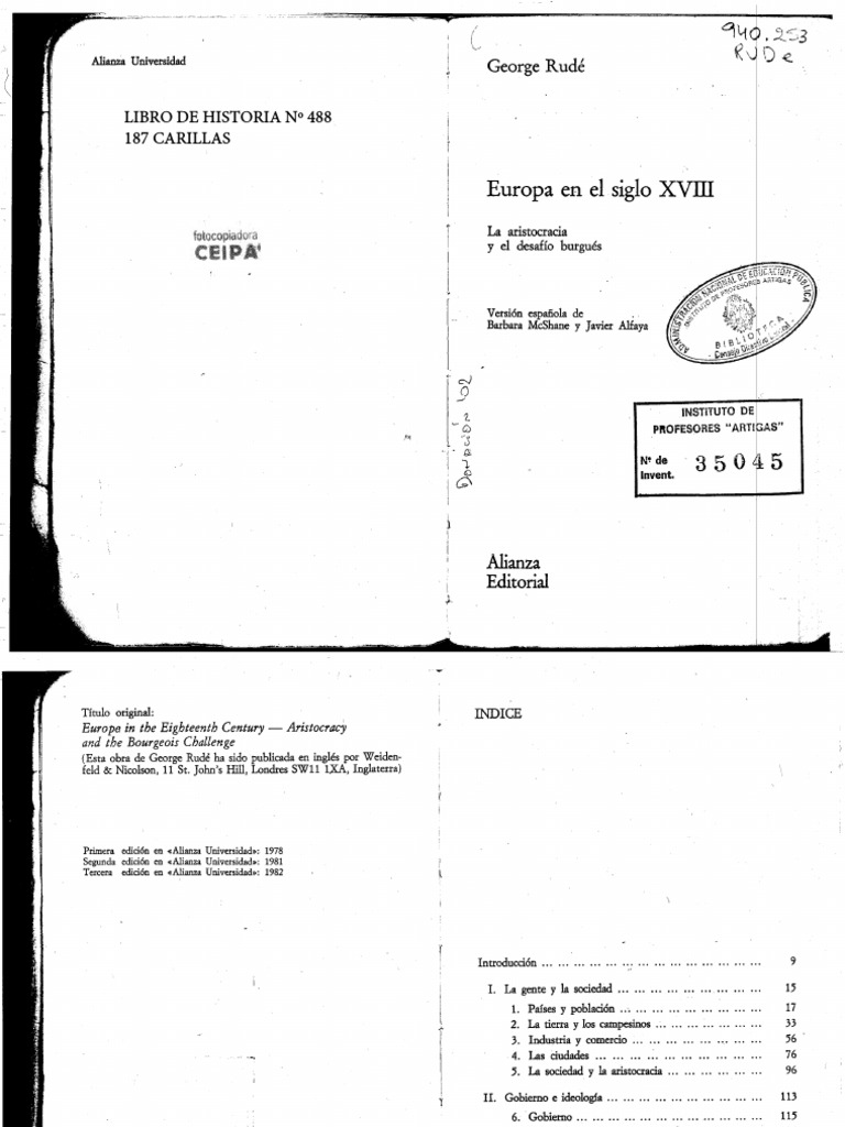 George Rude Europa en El Siglo XVIII | PDF