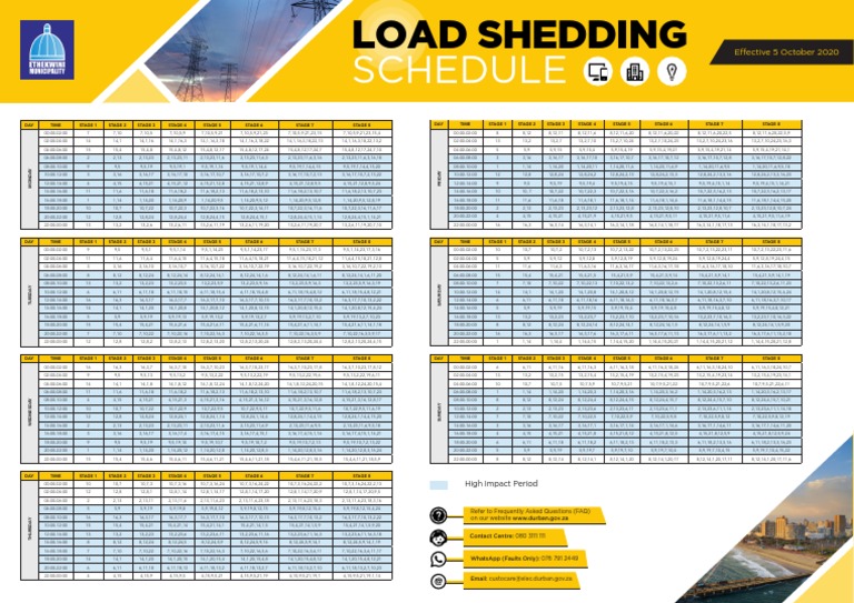 Load Shedding Schedule | PDF